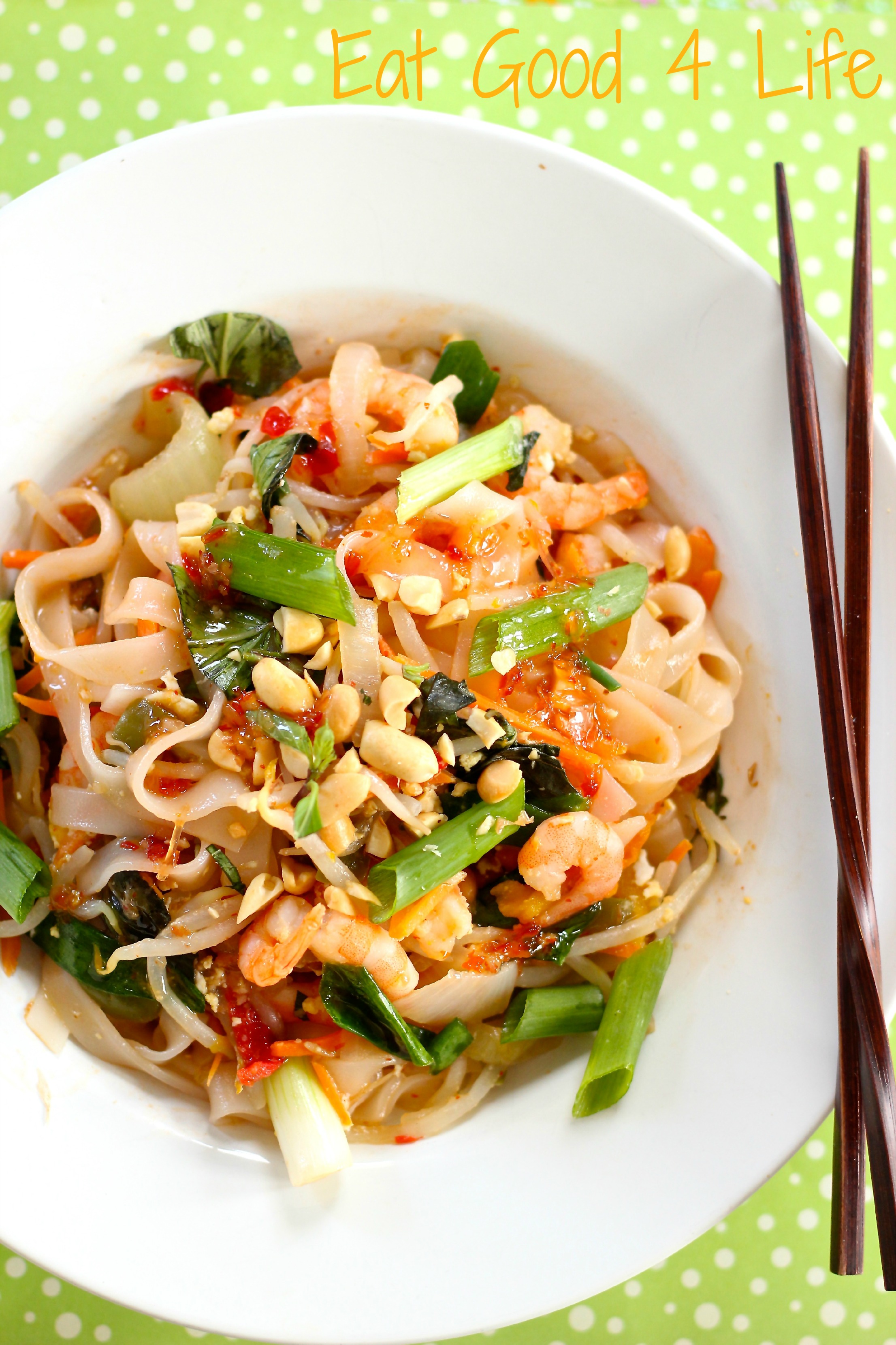 Drunken noodles with shrimp