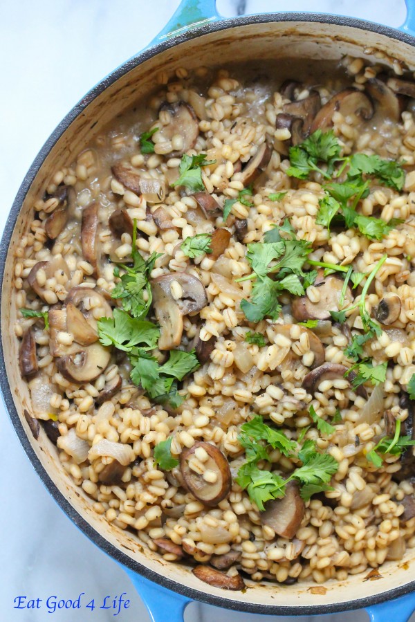 Barley mushroom risotto